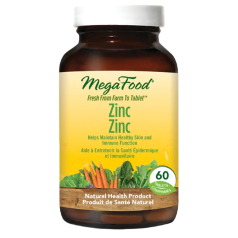MegaFood Zinc 60 Tablets – 12 Baskets Nutrition & Health Co.