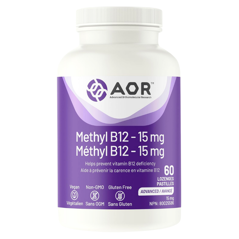 AOR Methylcobalamin B12 Ultra 15mg 60 Lozenges – 12 Baskets Nutrition ...