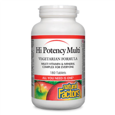 Natural Factors Hi Potency Multi Vegetarian Formula 180 Tablets – 12 ...